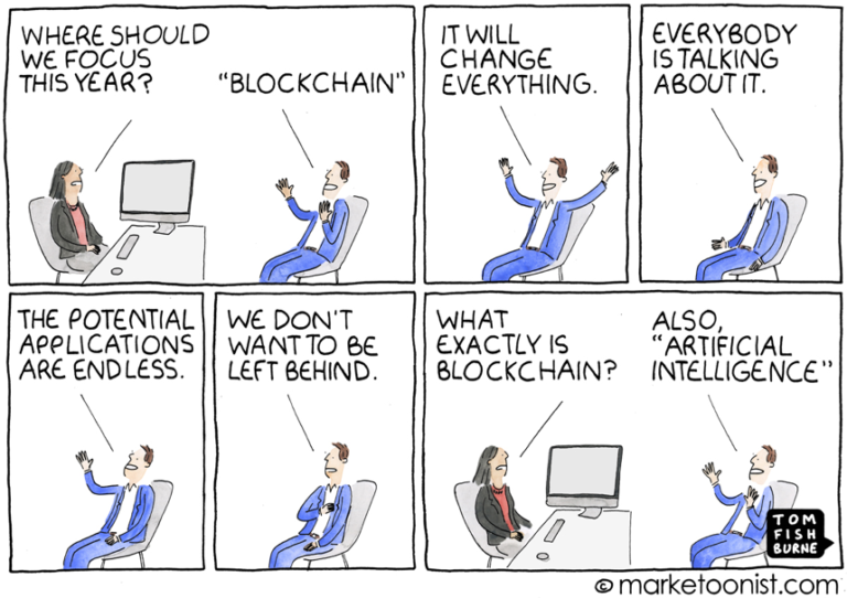 blockchain cartoon - Brand Genetics